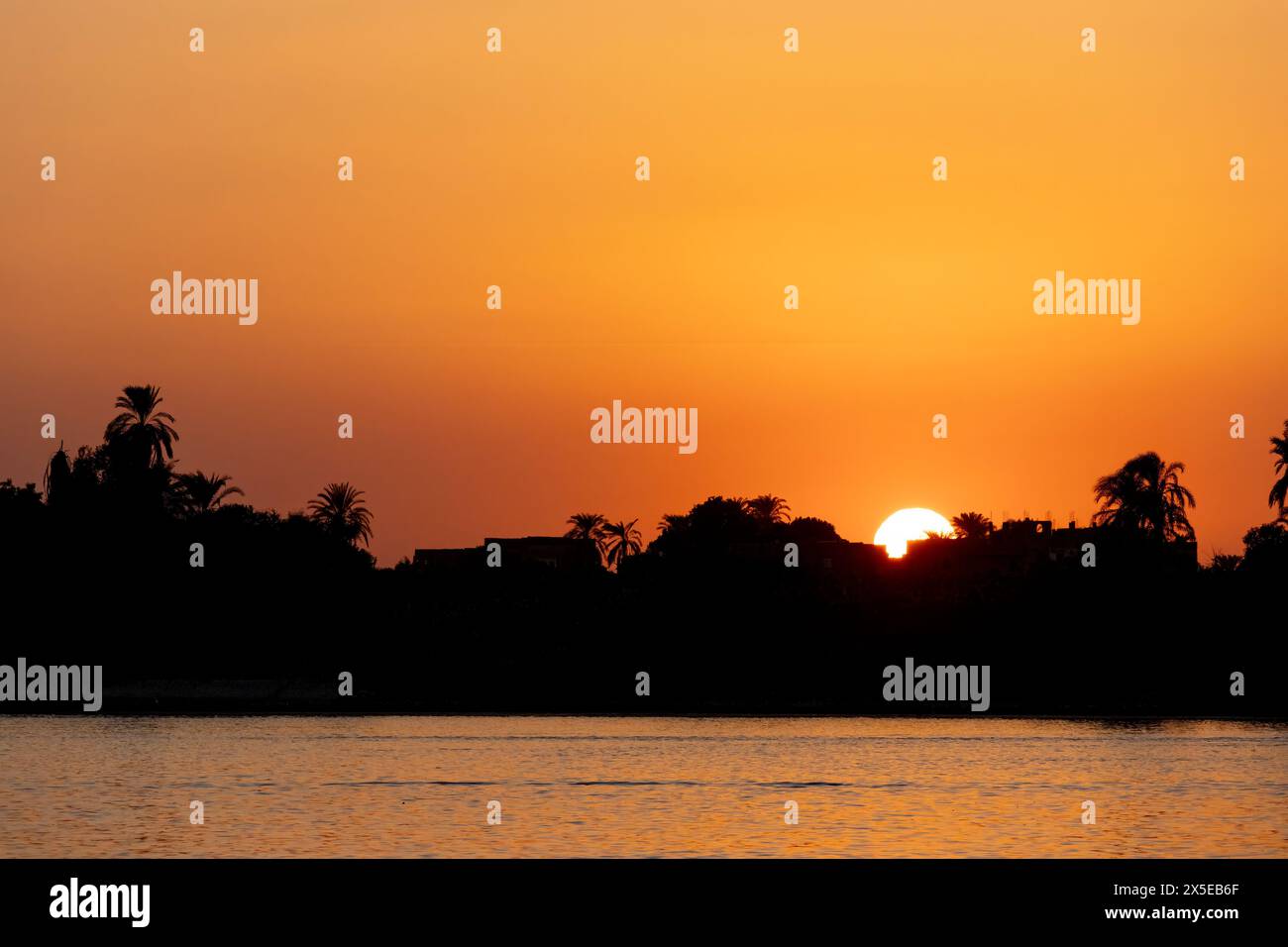 Sunset over the Nile River at Giza in Egypt, Africa Stock Photo - Alamy