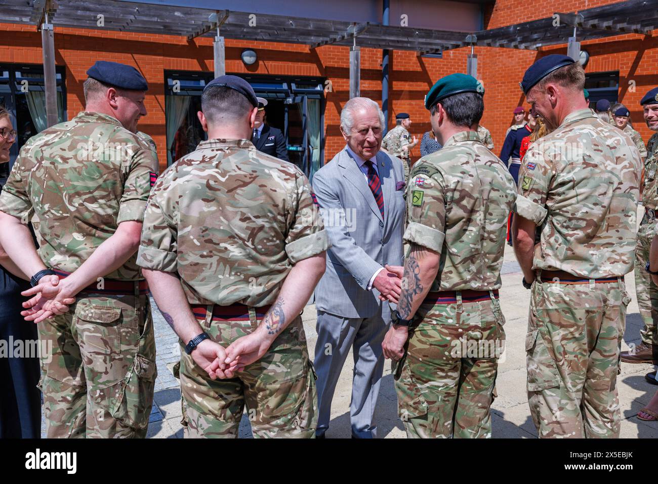 King Charles III during a visit to Gibraltar Barracks in Minley ...