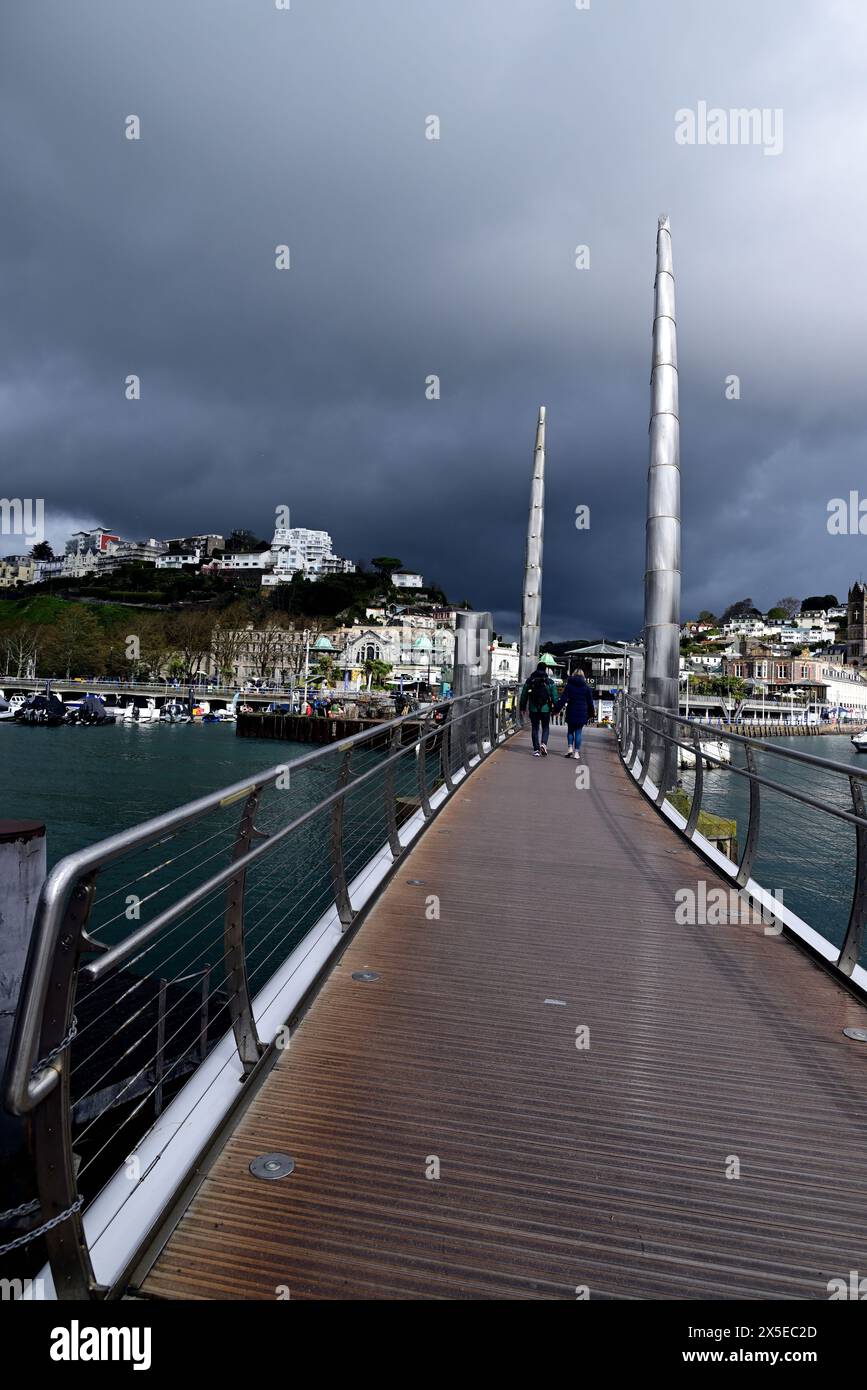 The walkway on the double bascule lifting bridge across the entrance to ...