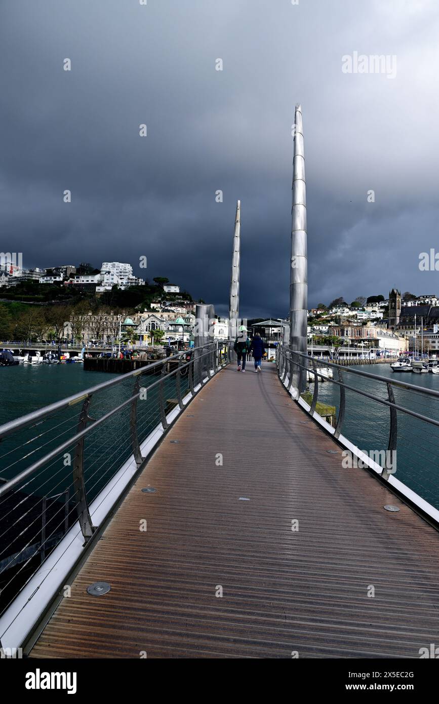 The walkway on the double bascule lifting bridge across the entrance to ...