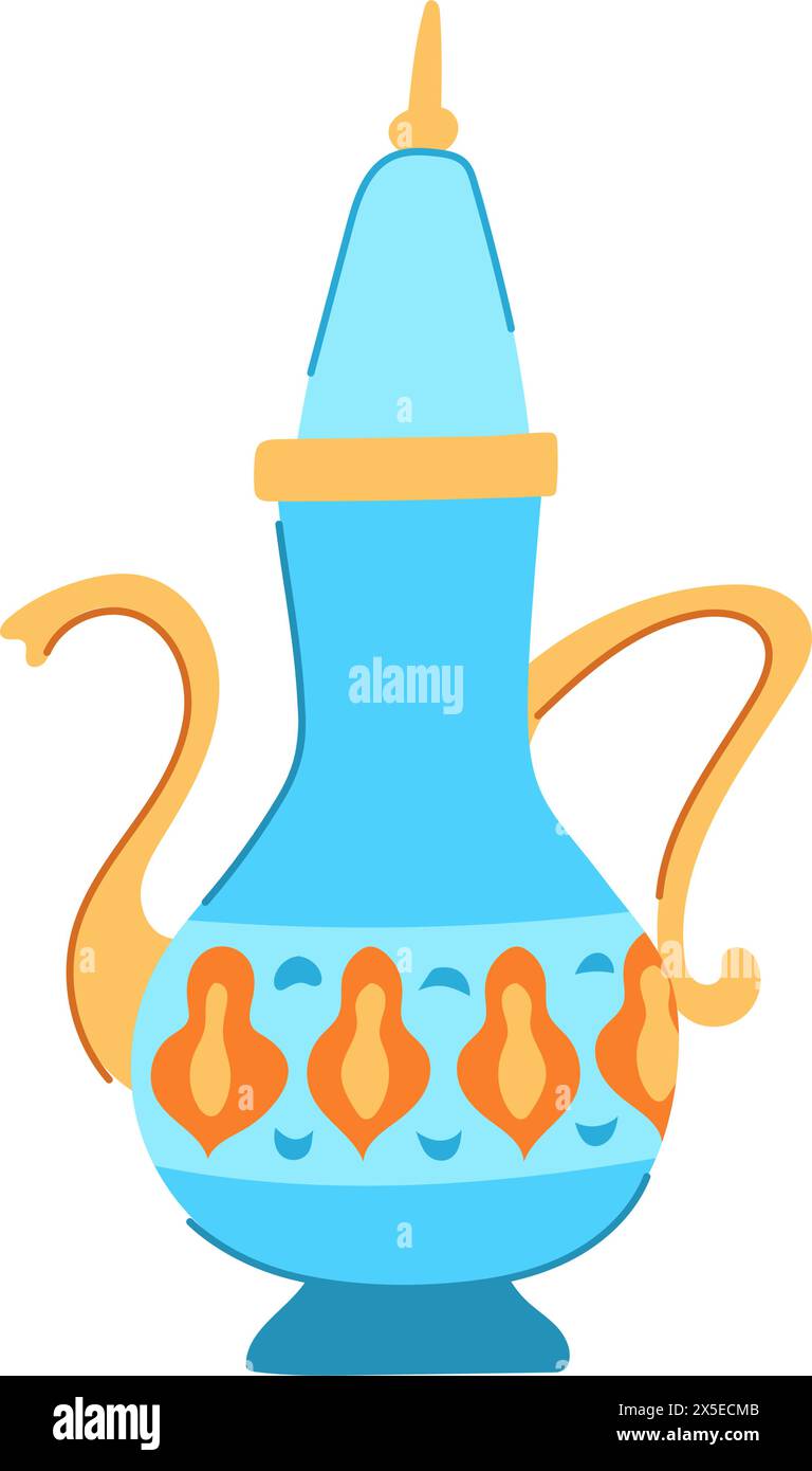 kettle arabic tea pot cartoon vector illustration Stock Vector Image ...