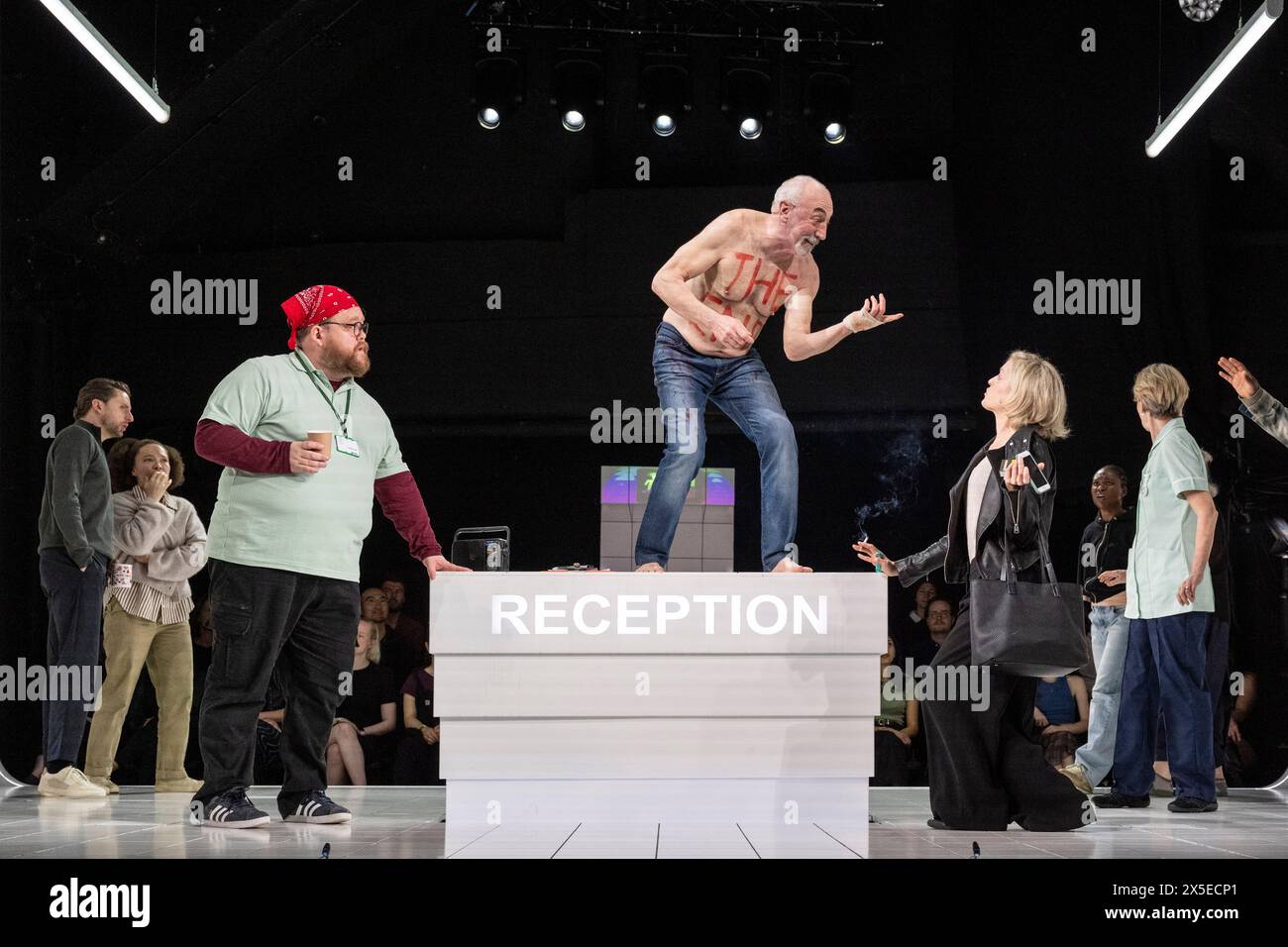 London, UK. 9 May 2024. Members of the cast (including Kevin McMonagle ...