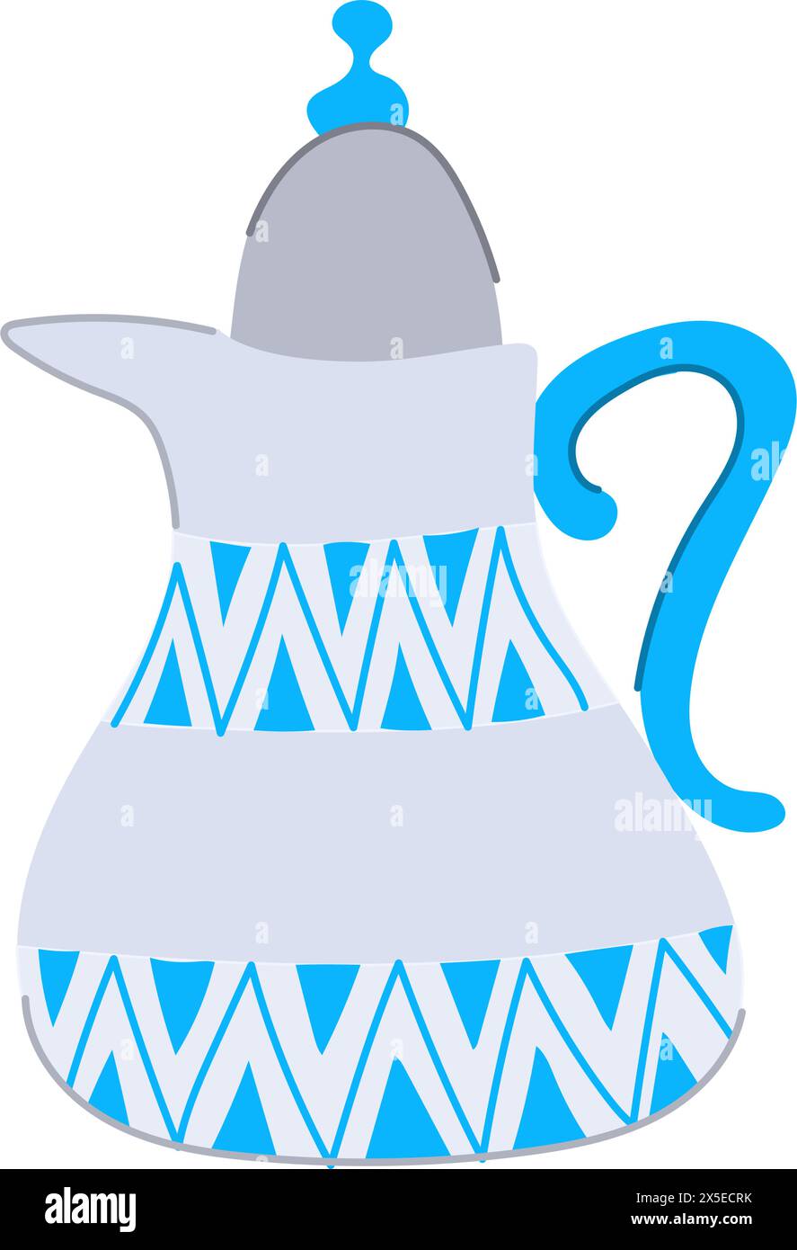 saudi arabic tea pot cartoon vector illustration Stock Vector Image ...