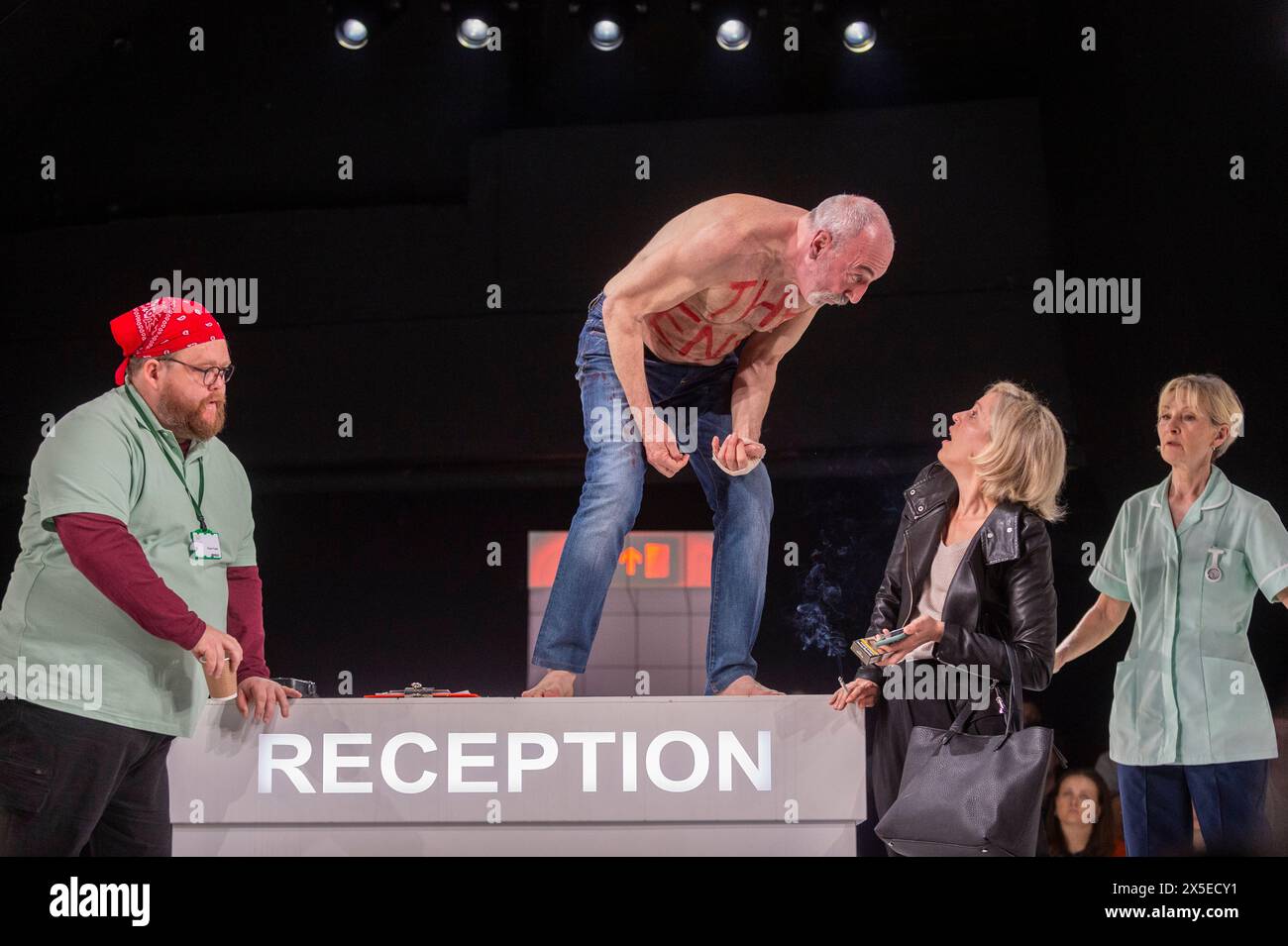 London, UK. 9 May 2024. Members of the cast (including Kevin McMonagle ...