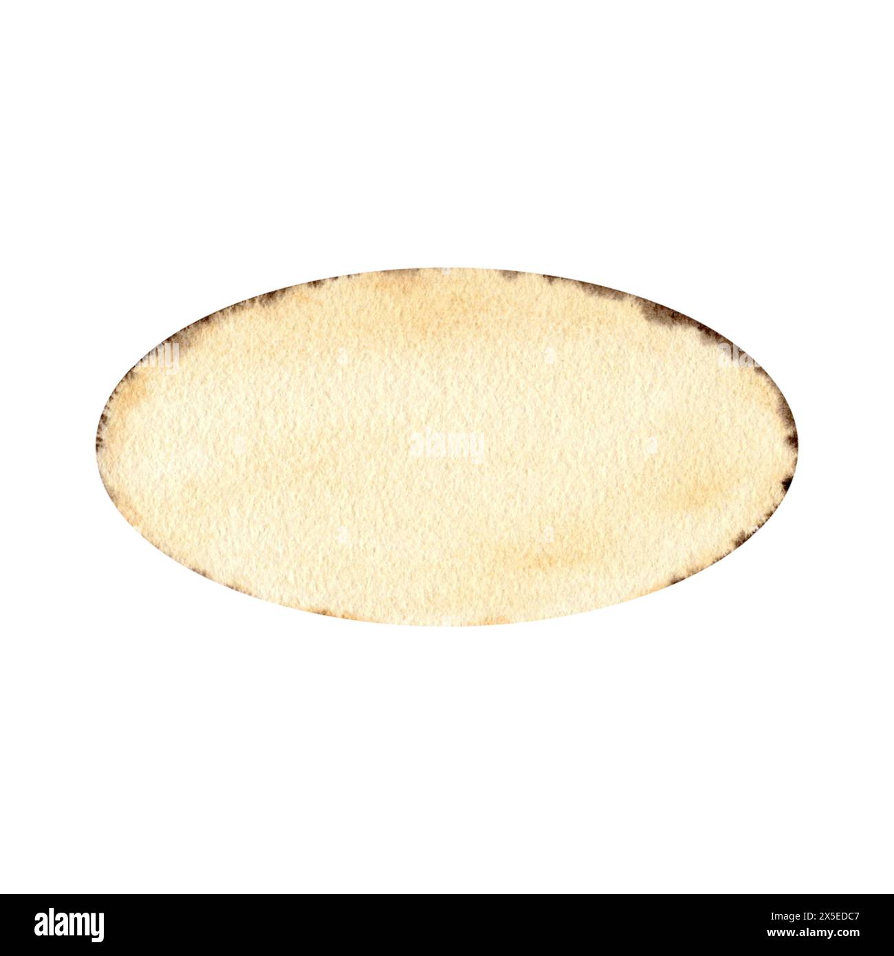 Oval shaped vintage piece of paper. Stained letter. Writing sheet copy ...