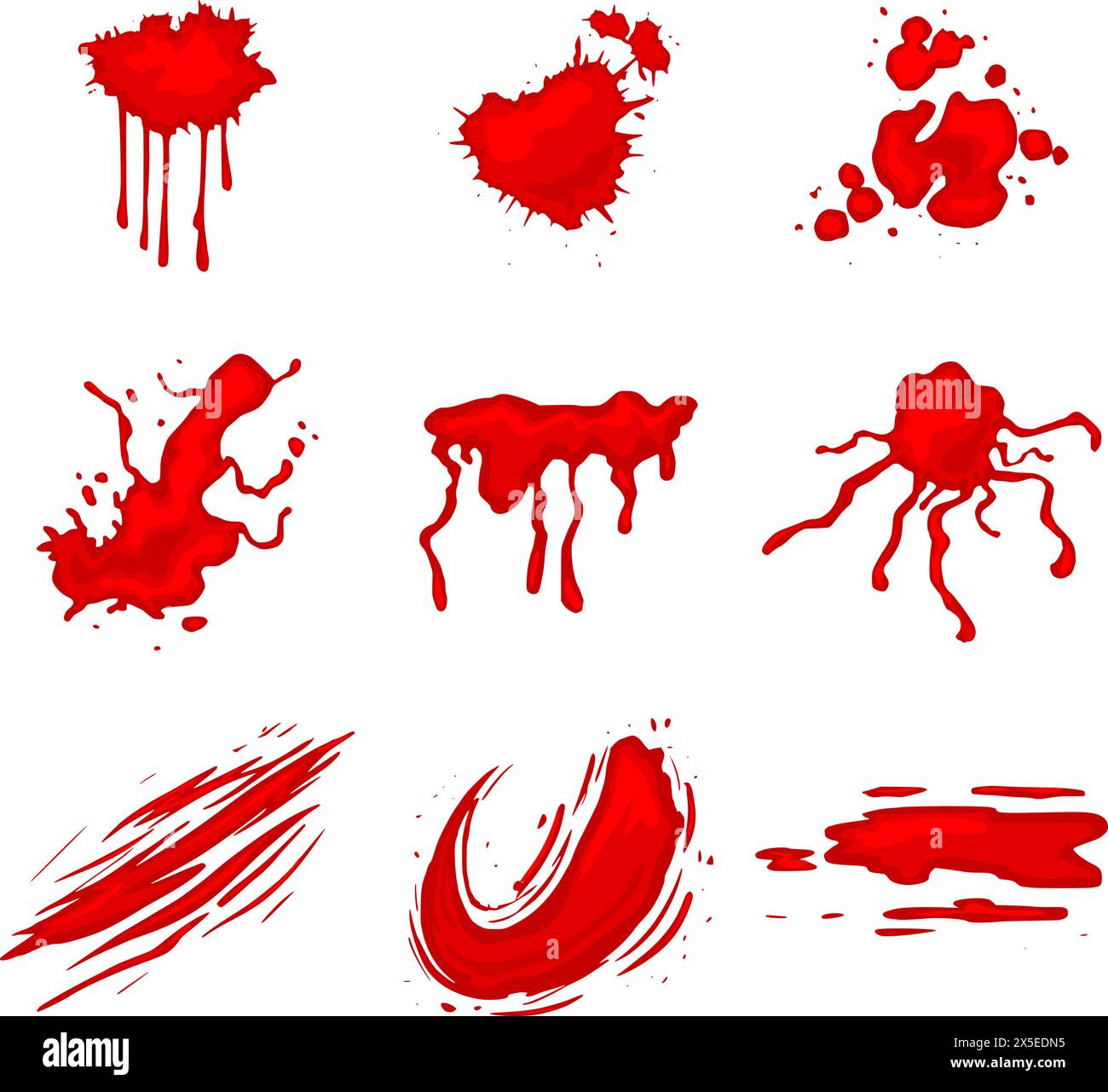 blood splatter set cartoon vector illustration Stock Vector Image & Art ...