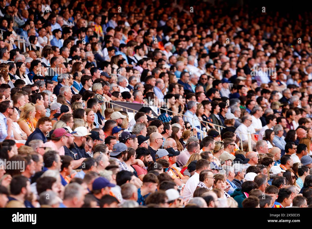 Fans at stands in Mestalla Stadium Stock Photo - Alamy