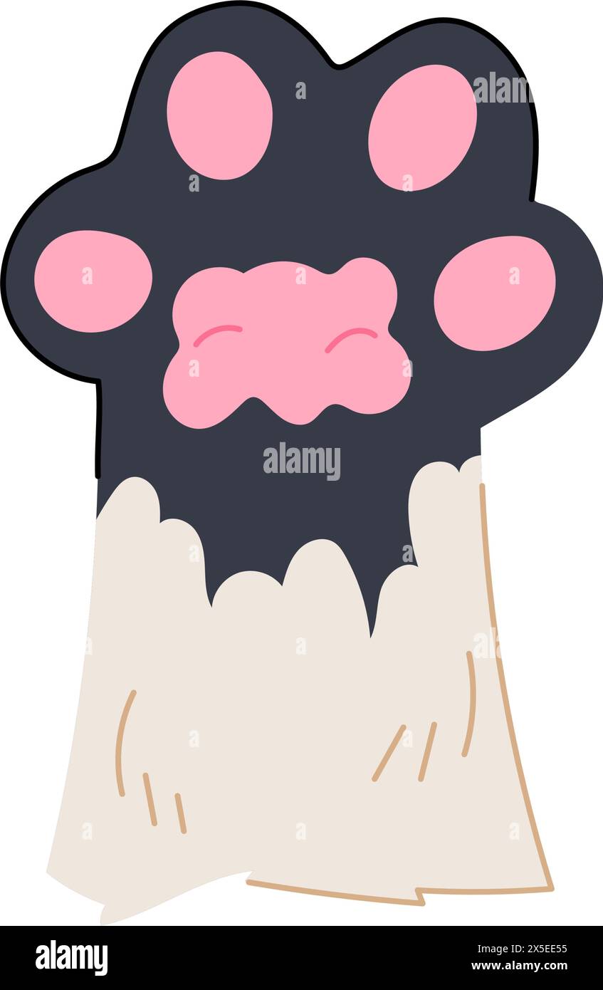 black cat paw cartoon vector illustration Stock Vector Image & Art - Alamy