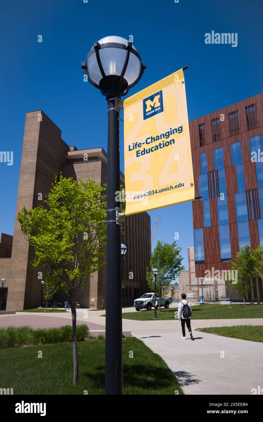 M Vision 2034 Life-Changing Education banner on the campus of the ...