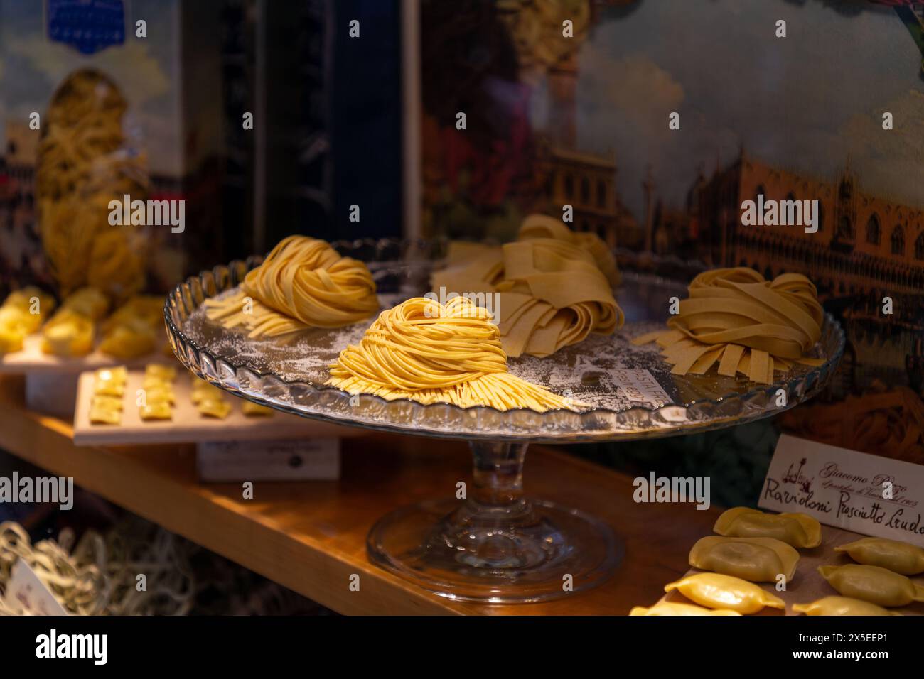 Venice, Italy - April 4, 2022: Traditional Italian pasta products ...