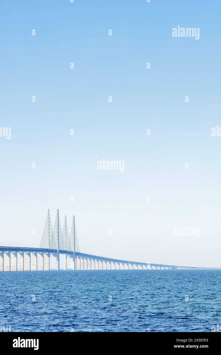 The Oresund Bridge over the Batlic sea, linking Sweden to Denmark ...