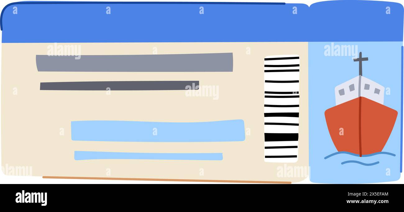 tour cruise ship ticket cartoon vector illustration Stock Vector Image ...