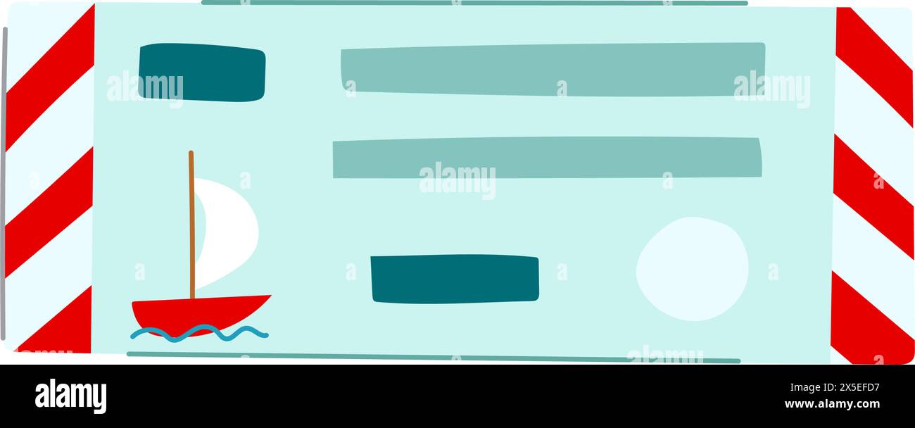 sea cruise ship ticket cartoon vector illustration Stock Vector Image ...