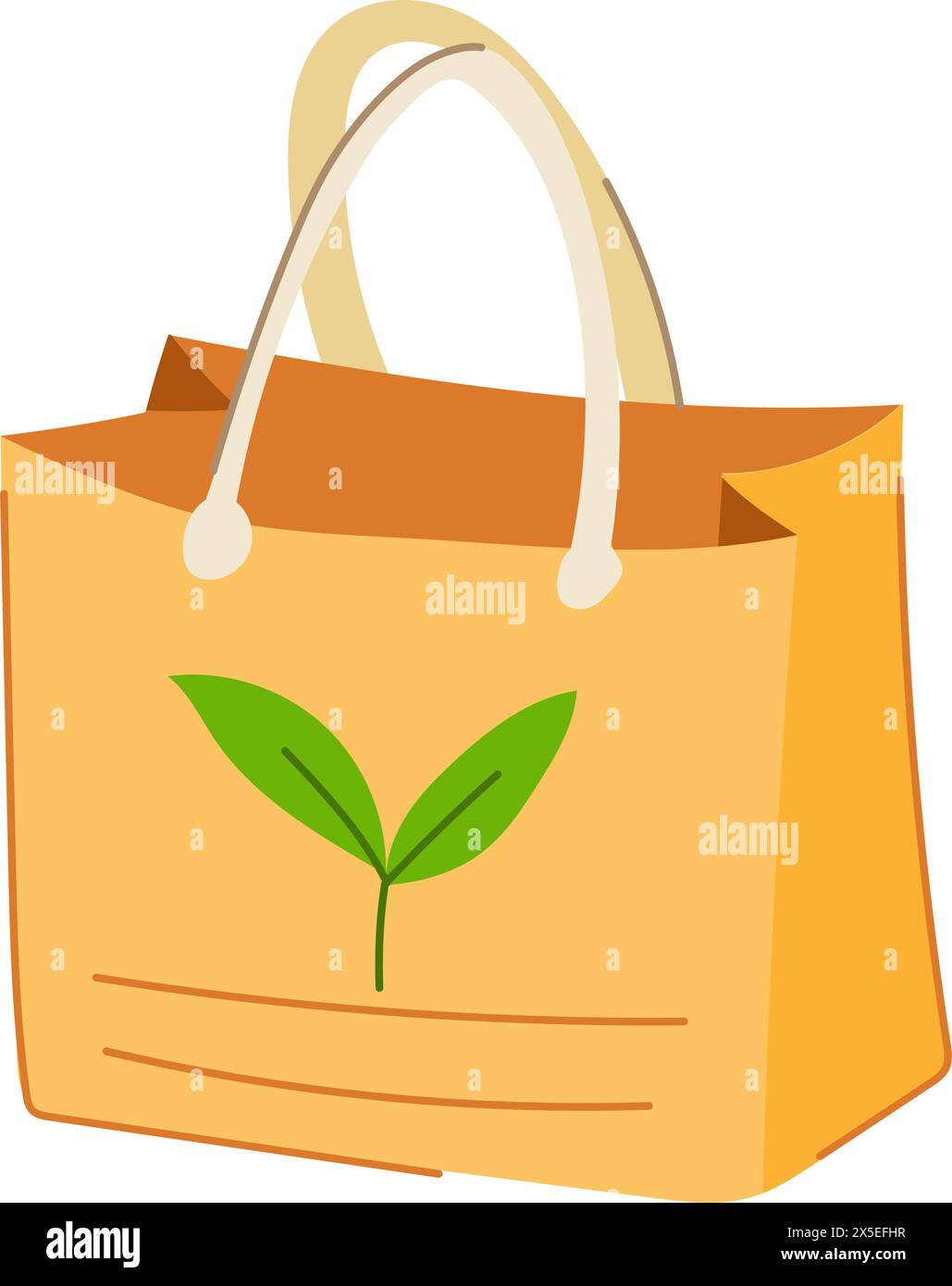 green eco friendly shopping bag cartoon vector illustration Stock ...