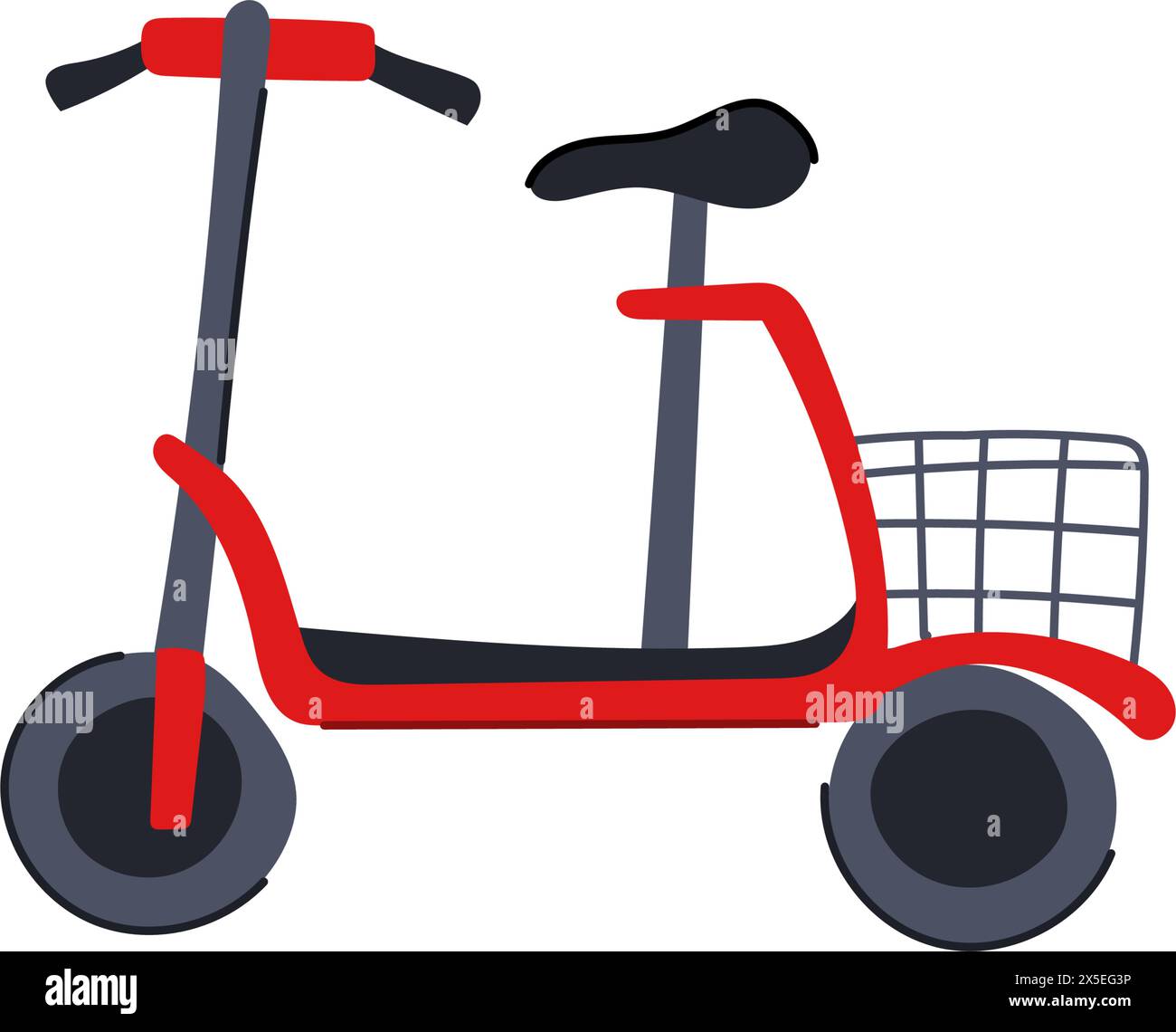 street electric scooter cartoon vector illustration Stock Vector Image ...
