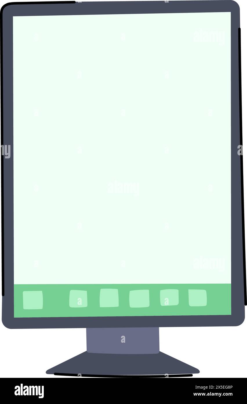 interactive electronic whiteboard cartoon vector illustration Stock ...