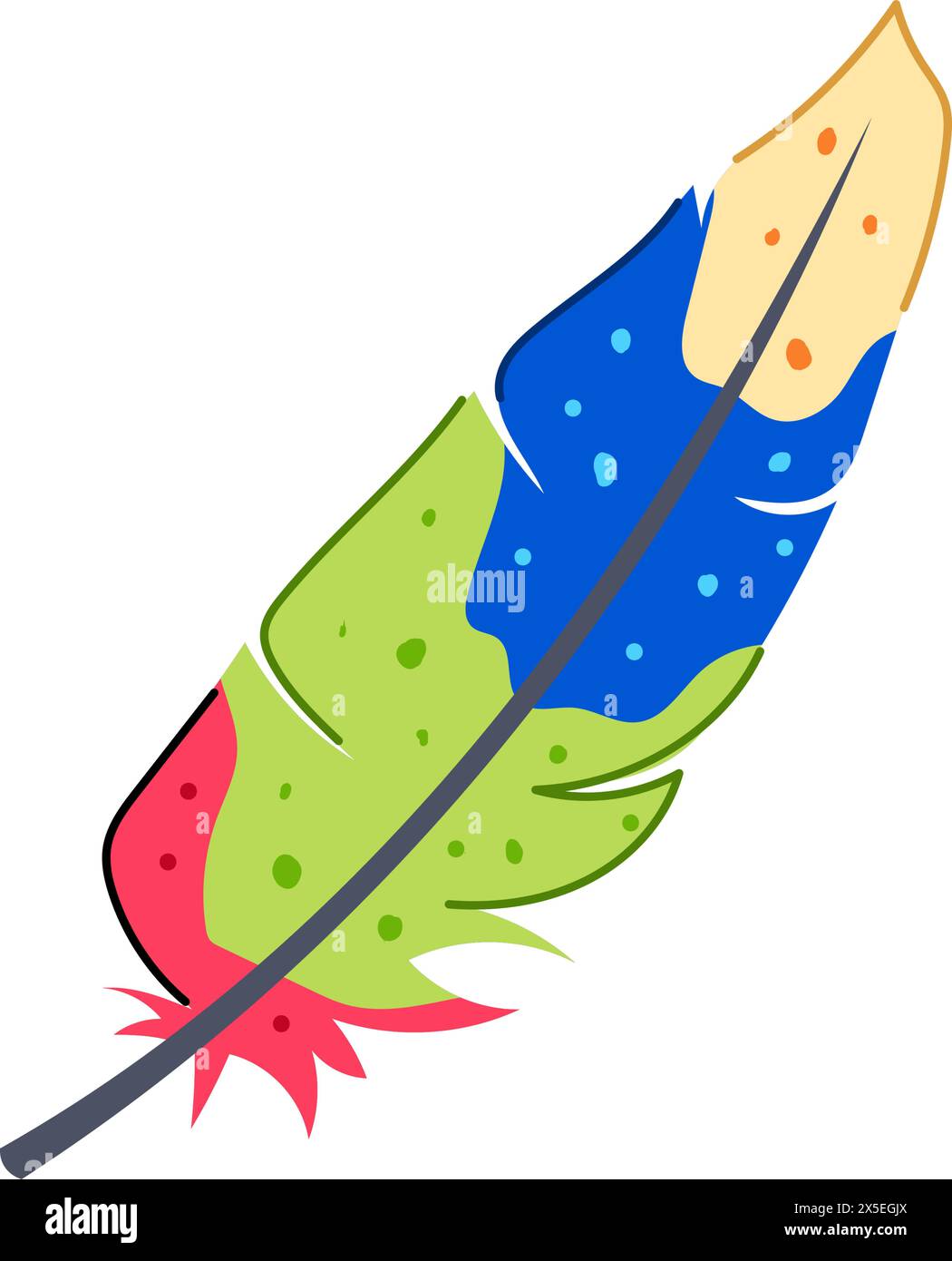nature feather exotic bird cartoon vector illustration Stock Vector ...