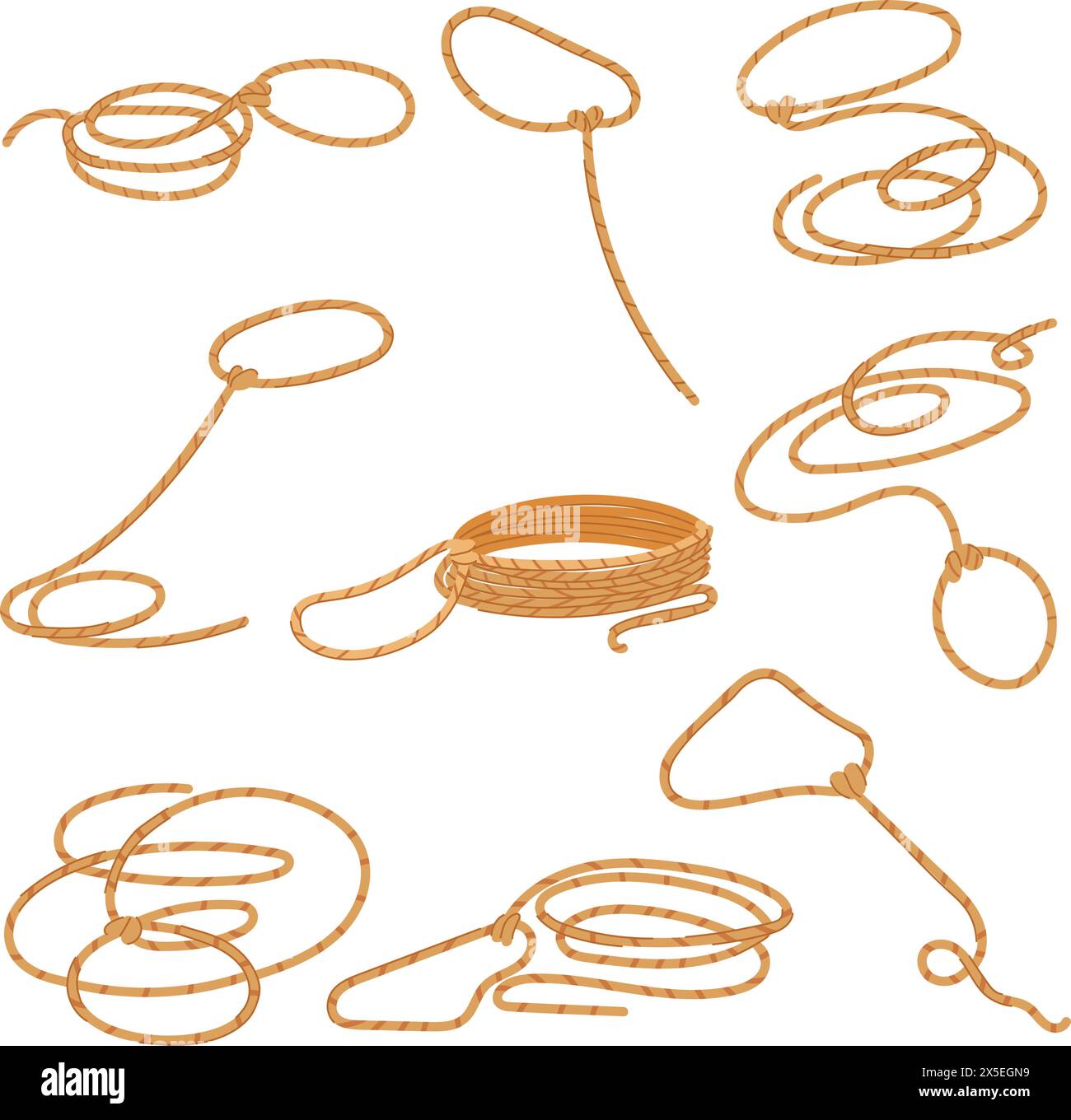 lasso set cartoon vector illustration Stock Vector Image & Art - Alamy