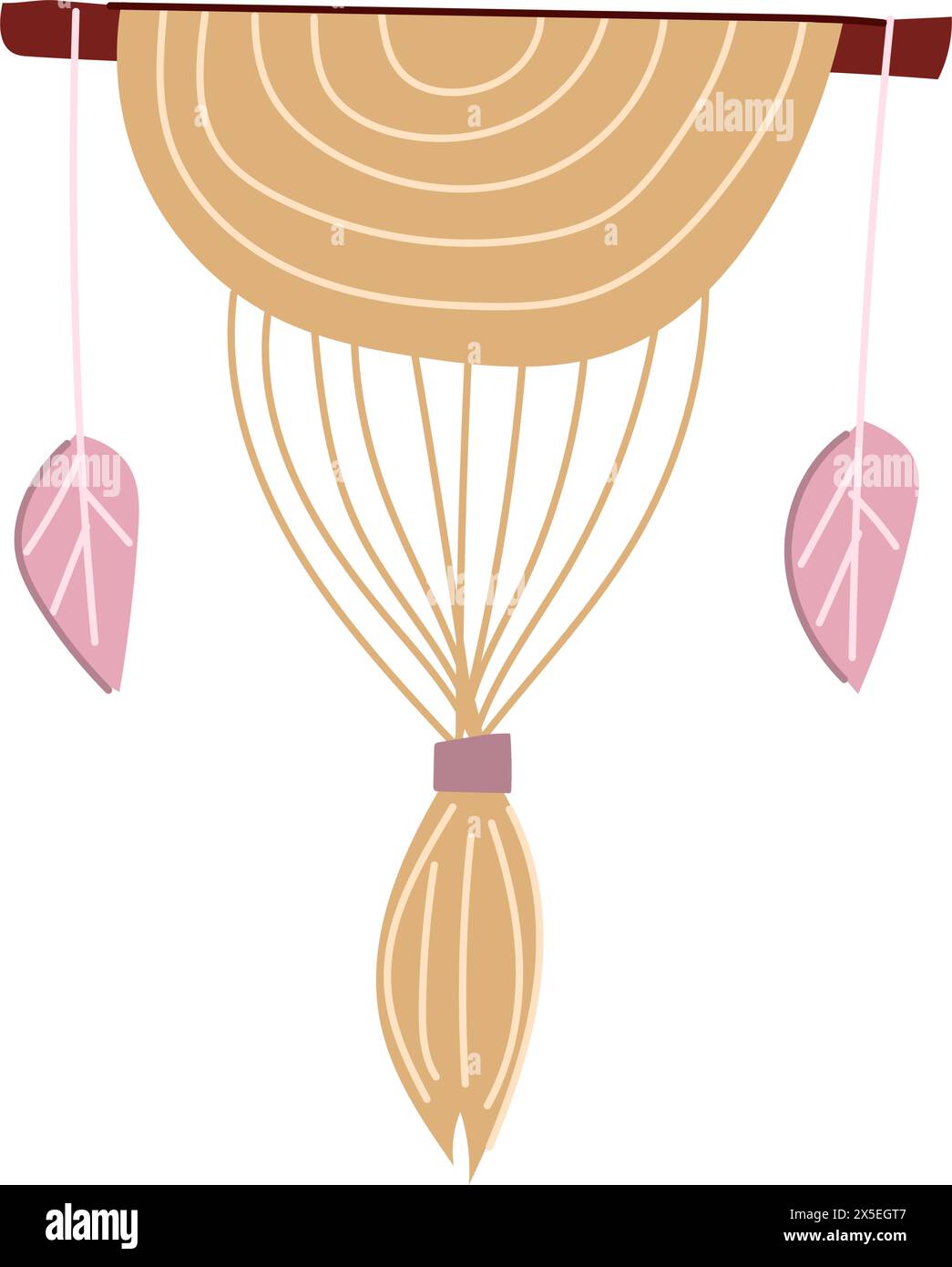 vintage macrame wall hanging cartoon vector illustration Stock Vector ...
