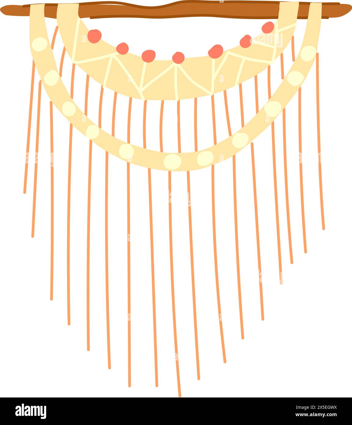 diy macrame wall hanging cartoon vector illustration Stock Vector Image ...