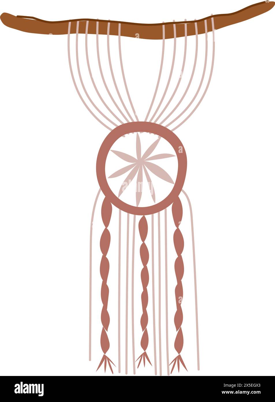 room macrame wall hanging cartoon vector illustration Stock Vector ...