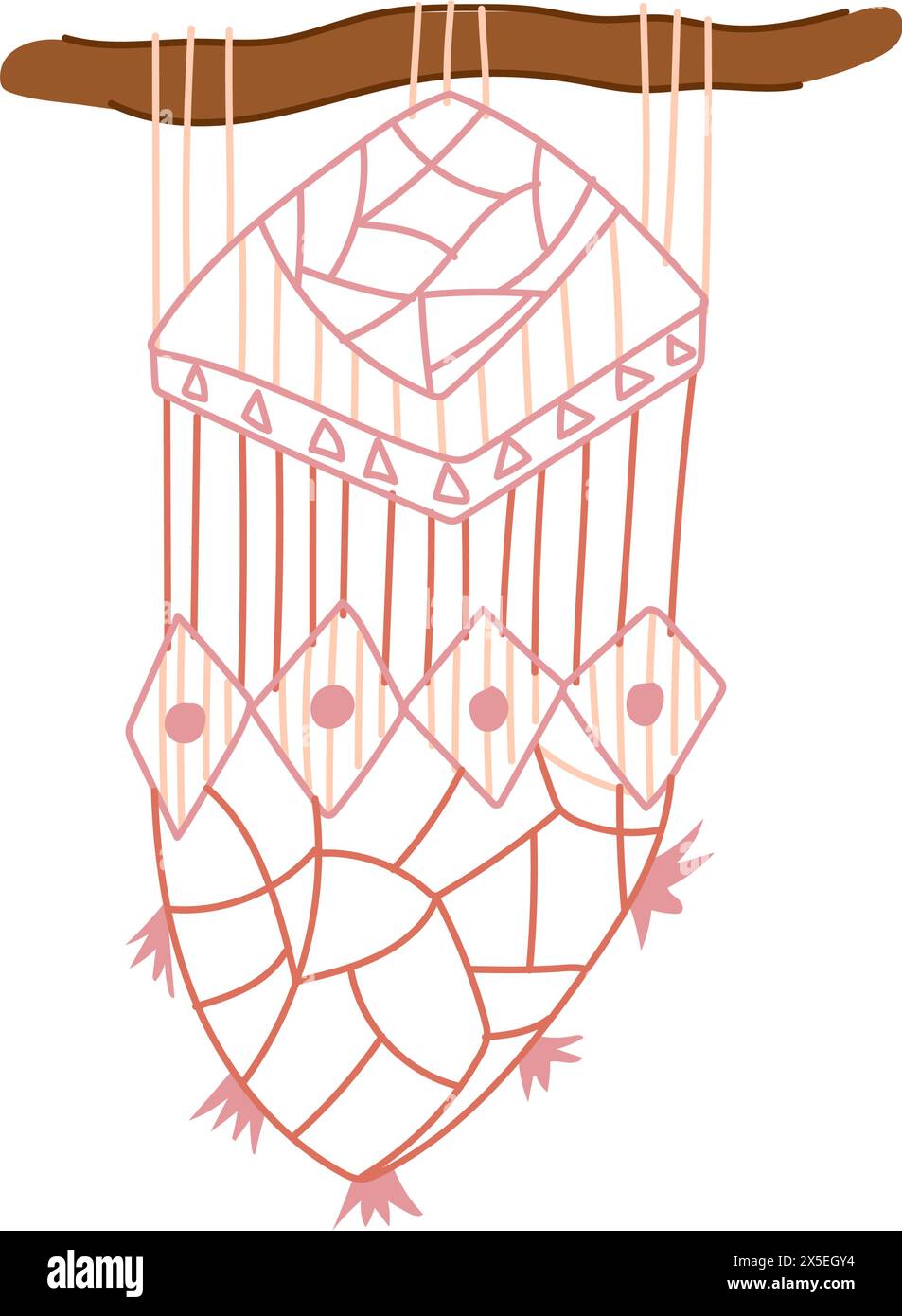 table macrame wall hanging cartoon vector illustration Stock Vector ...