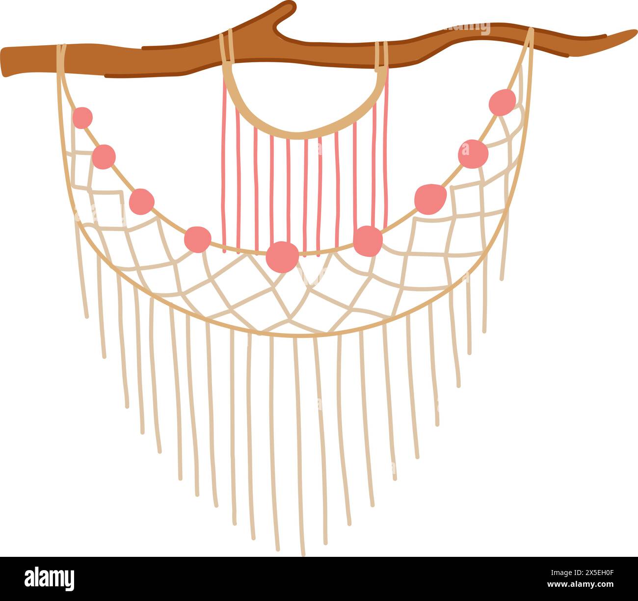 tapestry macrame wall hanging cartoon vector illustration Stock Vector ...