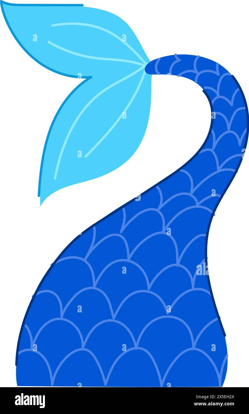 fin mermaid tail cartoon vector illustration Stock Vector Image & Art ...