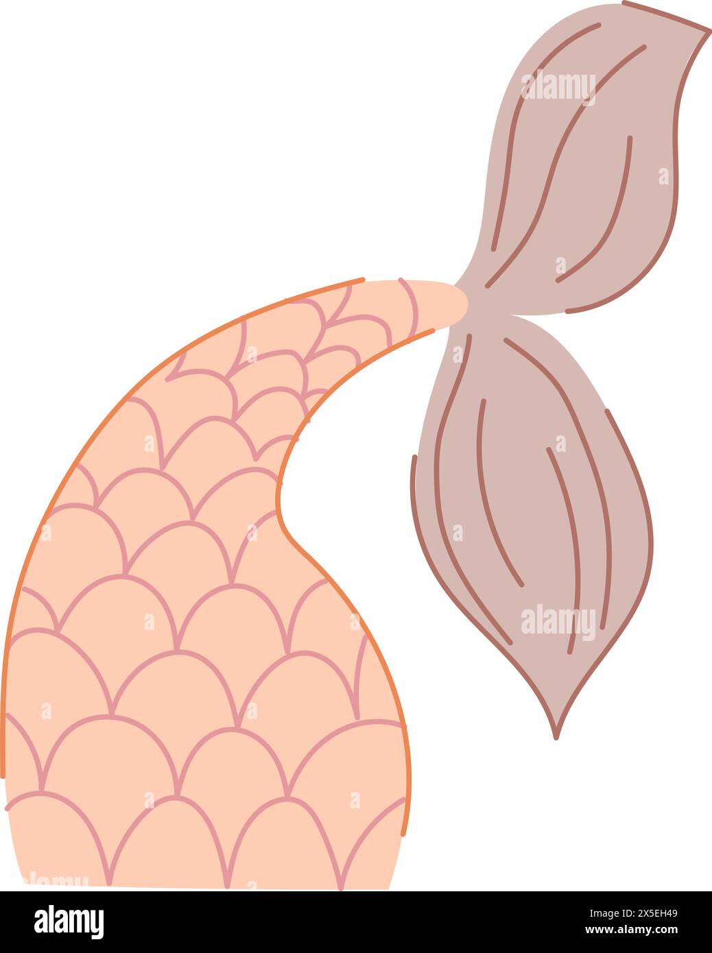 cute mermaid tail cartoon vector illustration Stock Vector Image & Art ...