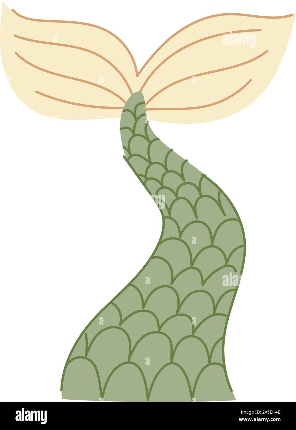 water mermaid tail cartoon vector illustration Stock Vector Image & Art ...