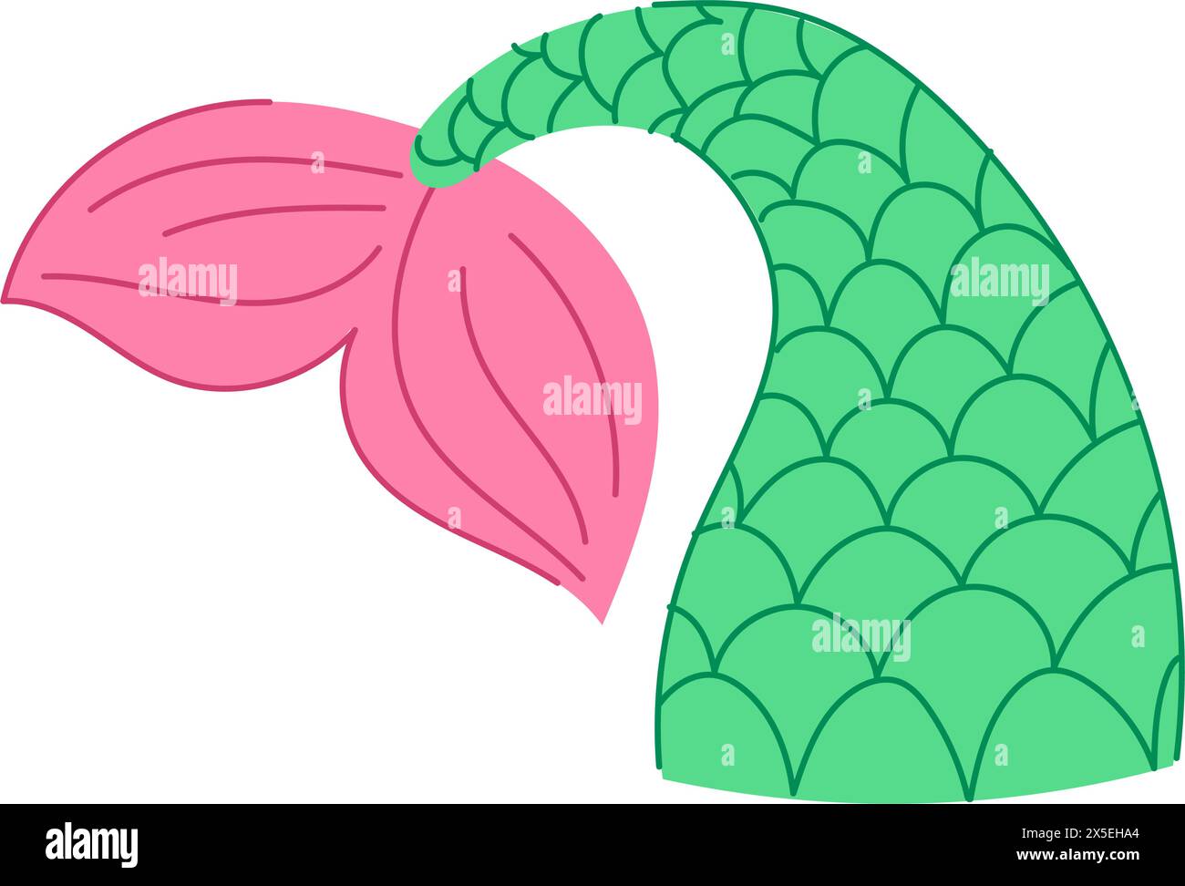 sea mermaid tail cartoon vector illustration Stock Vector Image & Art ...