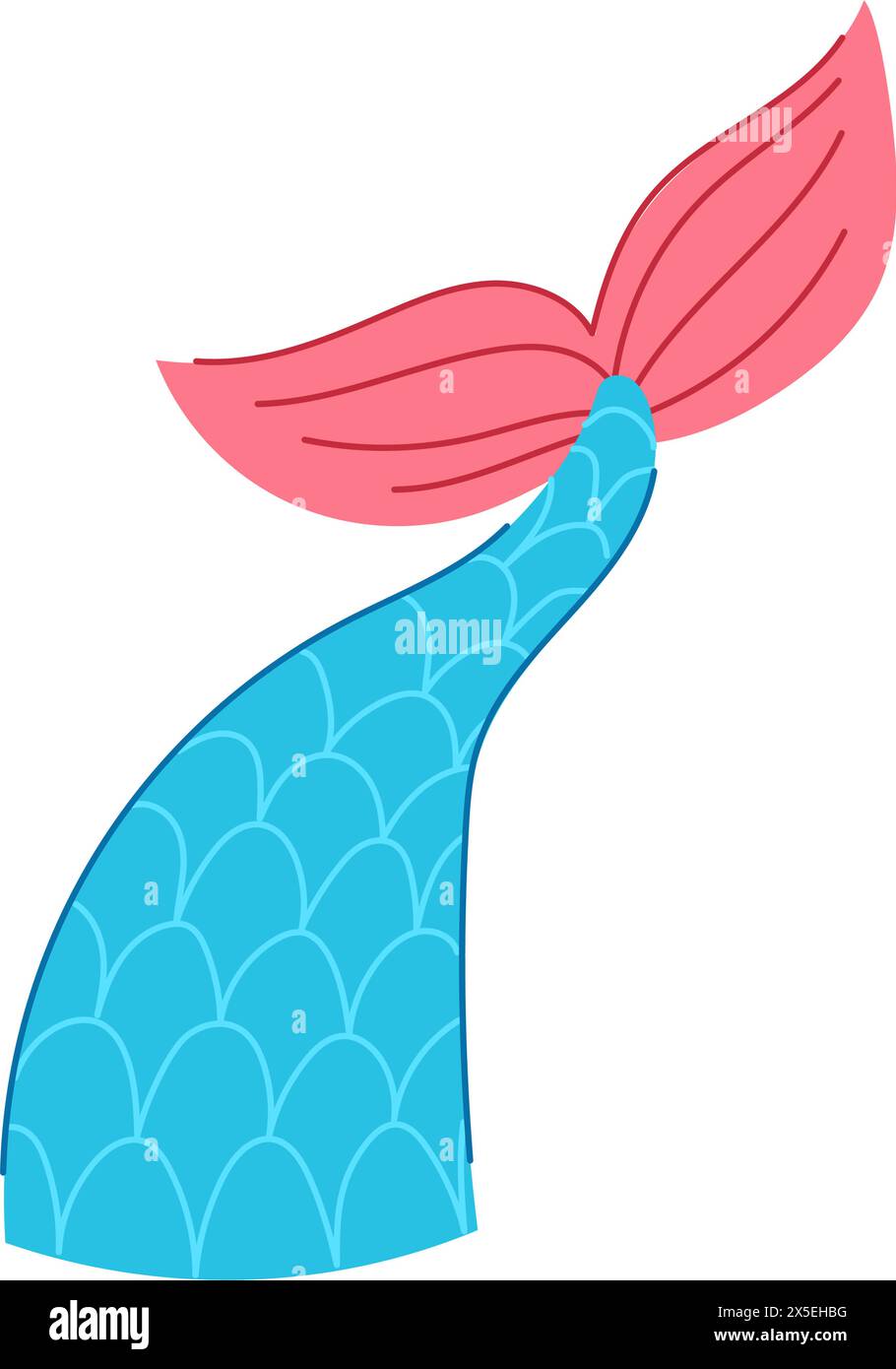 shell mermaid tail cartoon vector illustration Stock Vector Image & Art ...