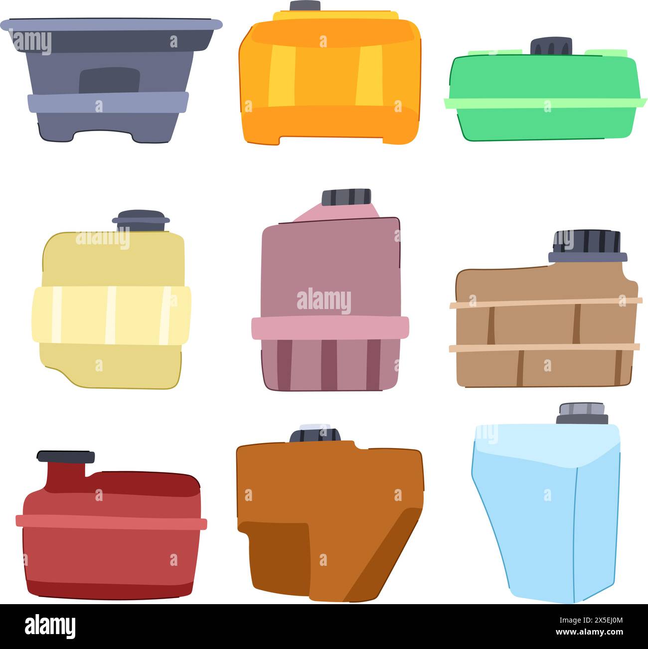 plastic tank set cartoon vector illustration Stock Vector Image & Art ...