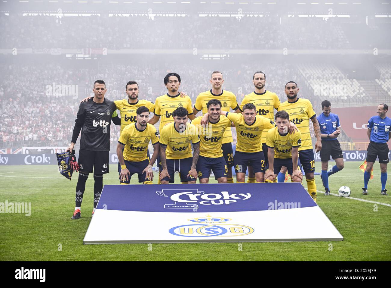 Brussels, Belgium. 09th May, 2024. Union players pose for the ...