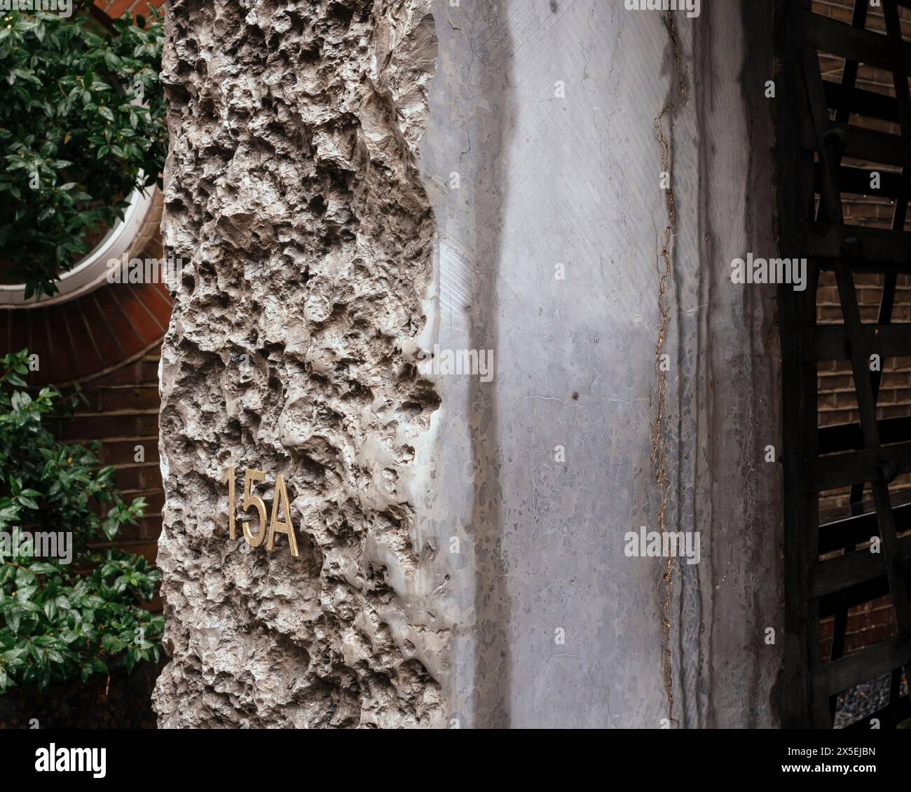 Detail of limestone frame cladding showing tool marks. 15 Clerkenwell ...