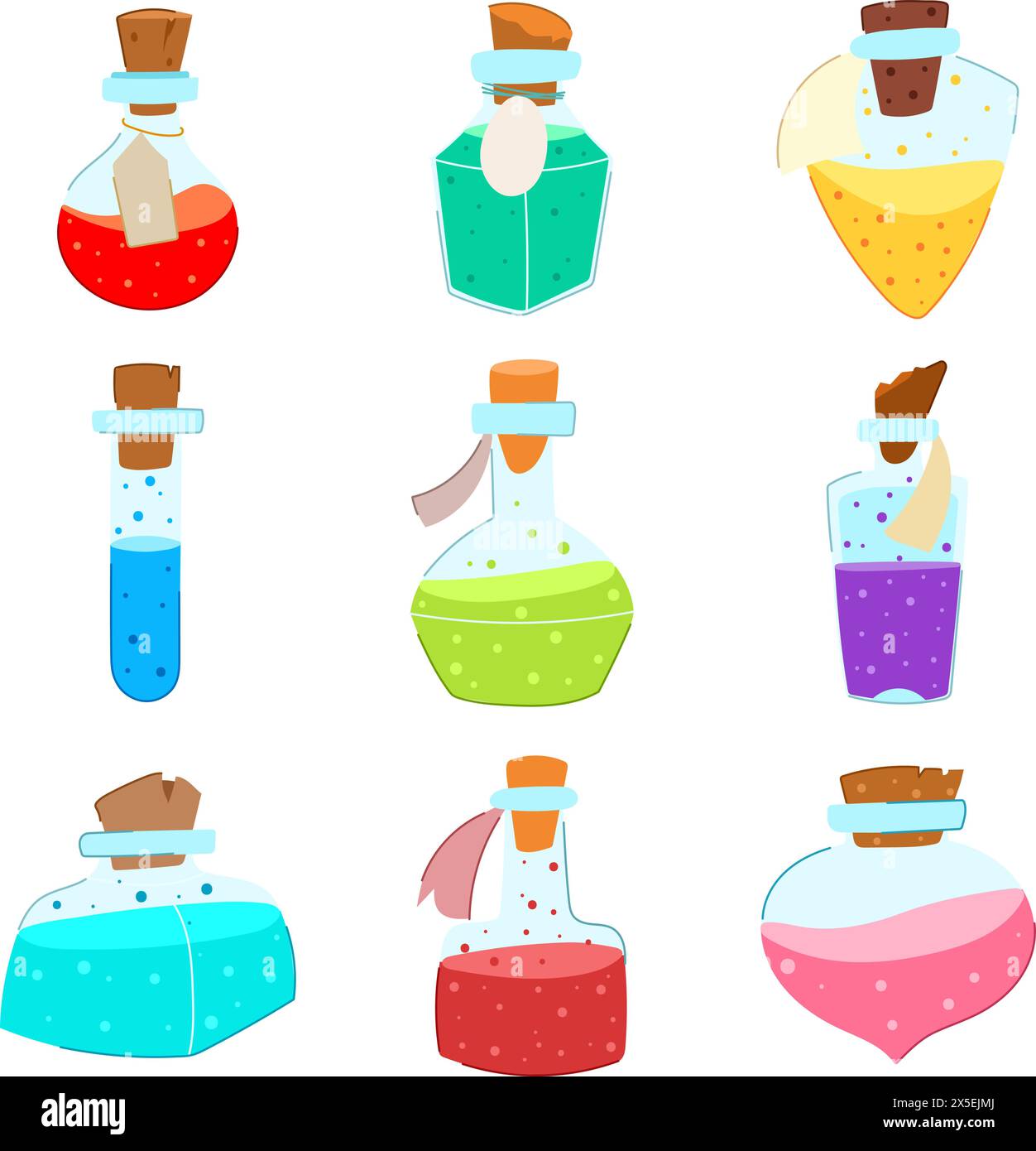 potion bottle set cartoon vector illustration Stock Vector Image & Art ...