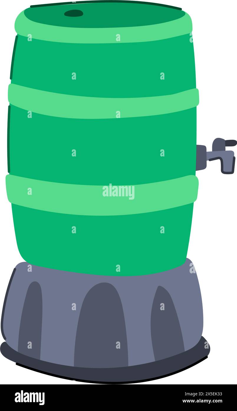 collection rain barrel cartoon vector illustration Stock Vector Image ...