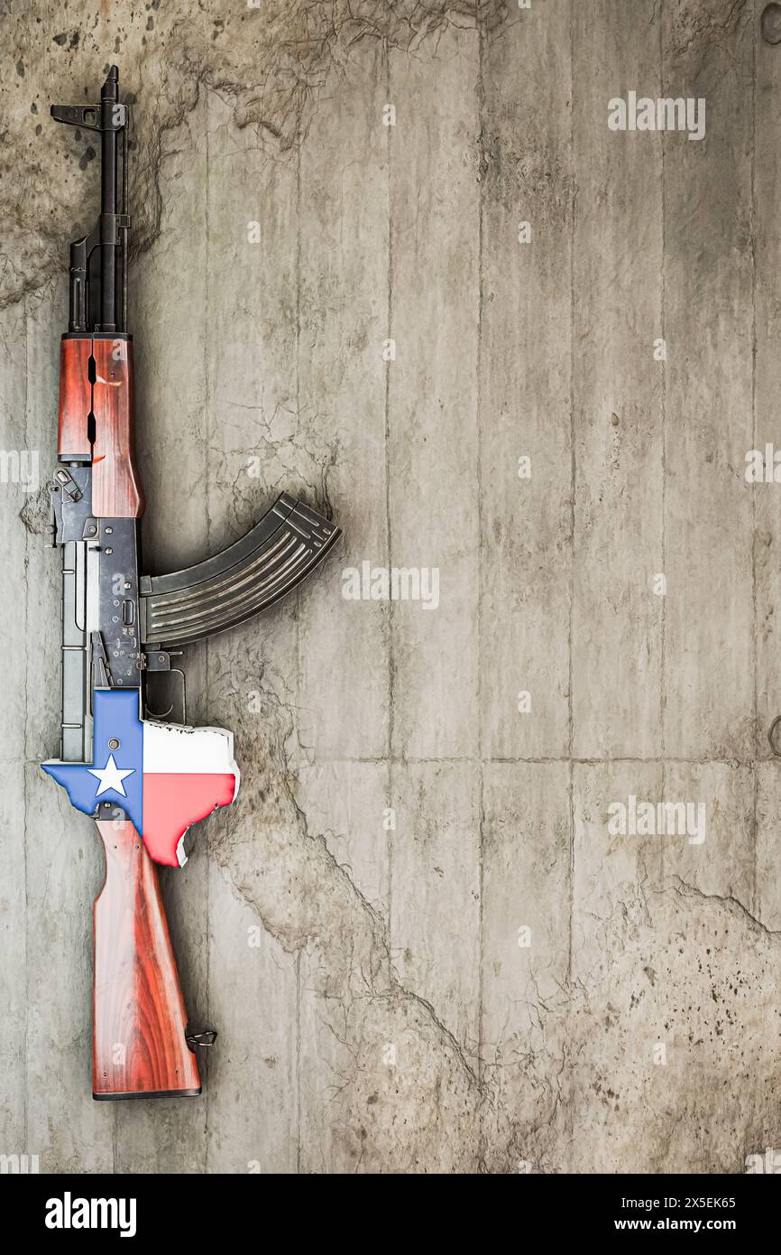 Texas rifle on concrete 3d illustration Stock Photo - Alamy