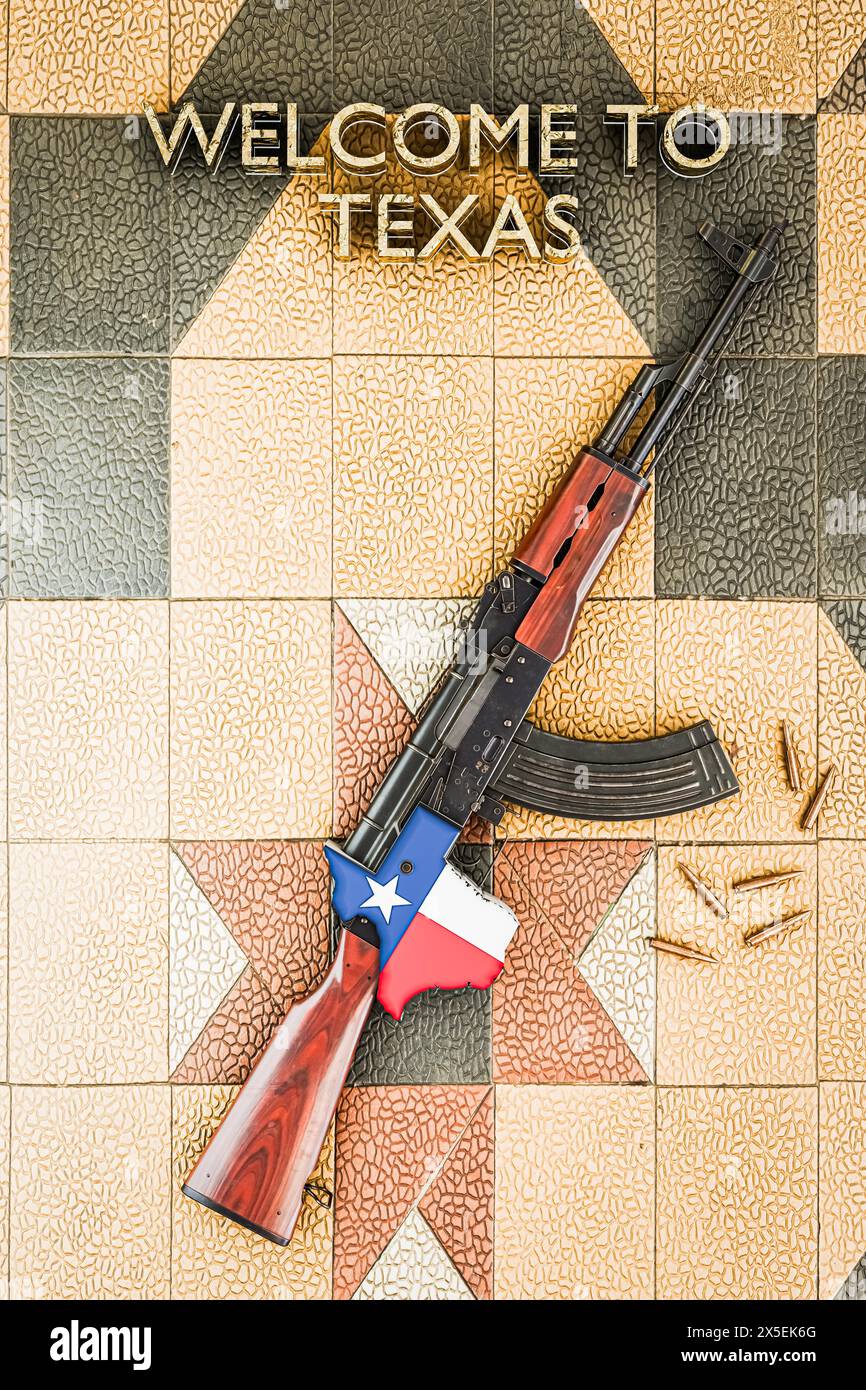 Texas on decored tiles 3d illustration Stock Photo - Alamy
