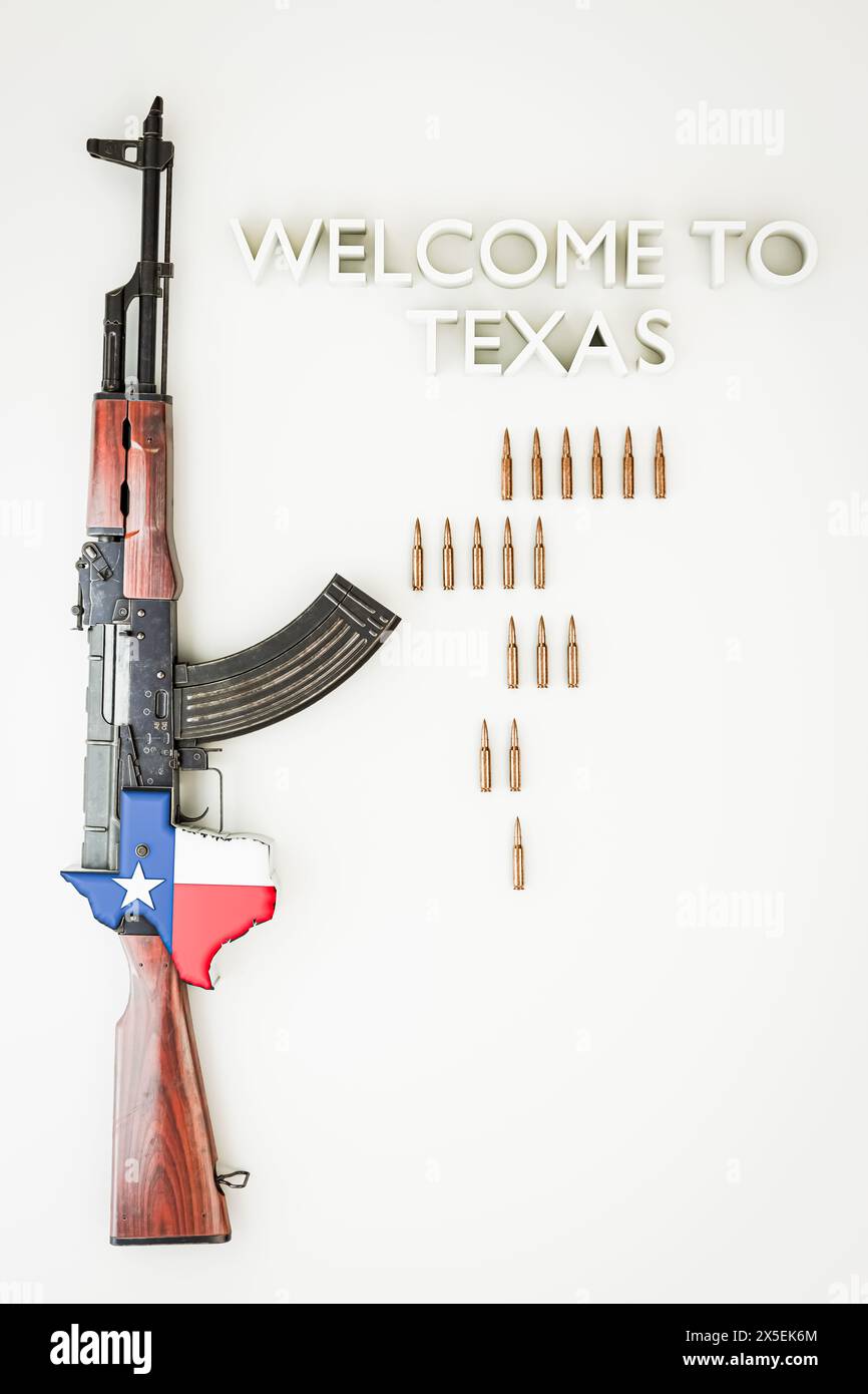 Texas rifle isolated on white background 3d illustration Stock Photo ...