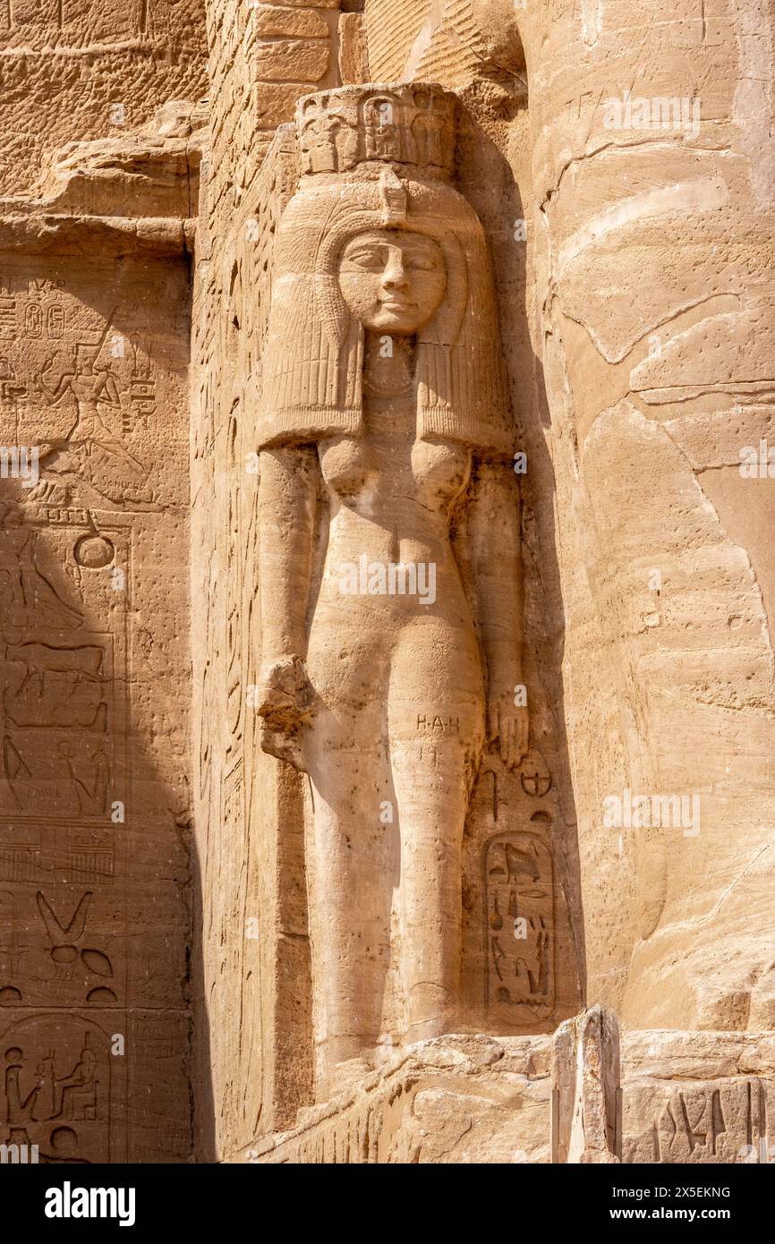 Wife of Ramesses II, Nefertari, at the Great Temple of Ramesses II, Abu ...