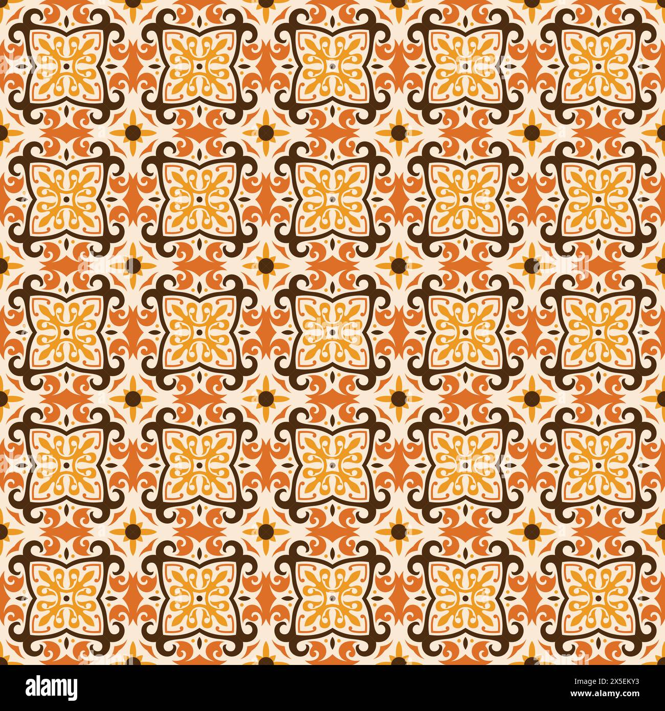 tile pattern vector seamless with vintage ornaments. Tiled texture for ...