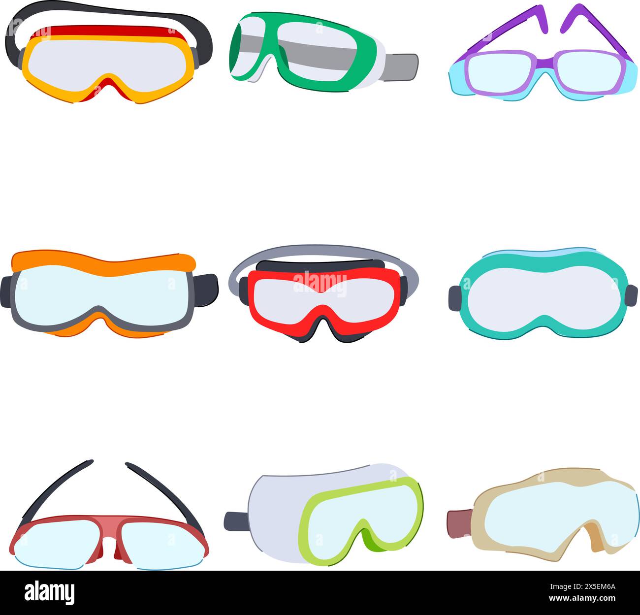 safety goggles set cartoon vector illustration Stock Vector Image & Art ...