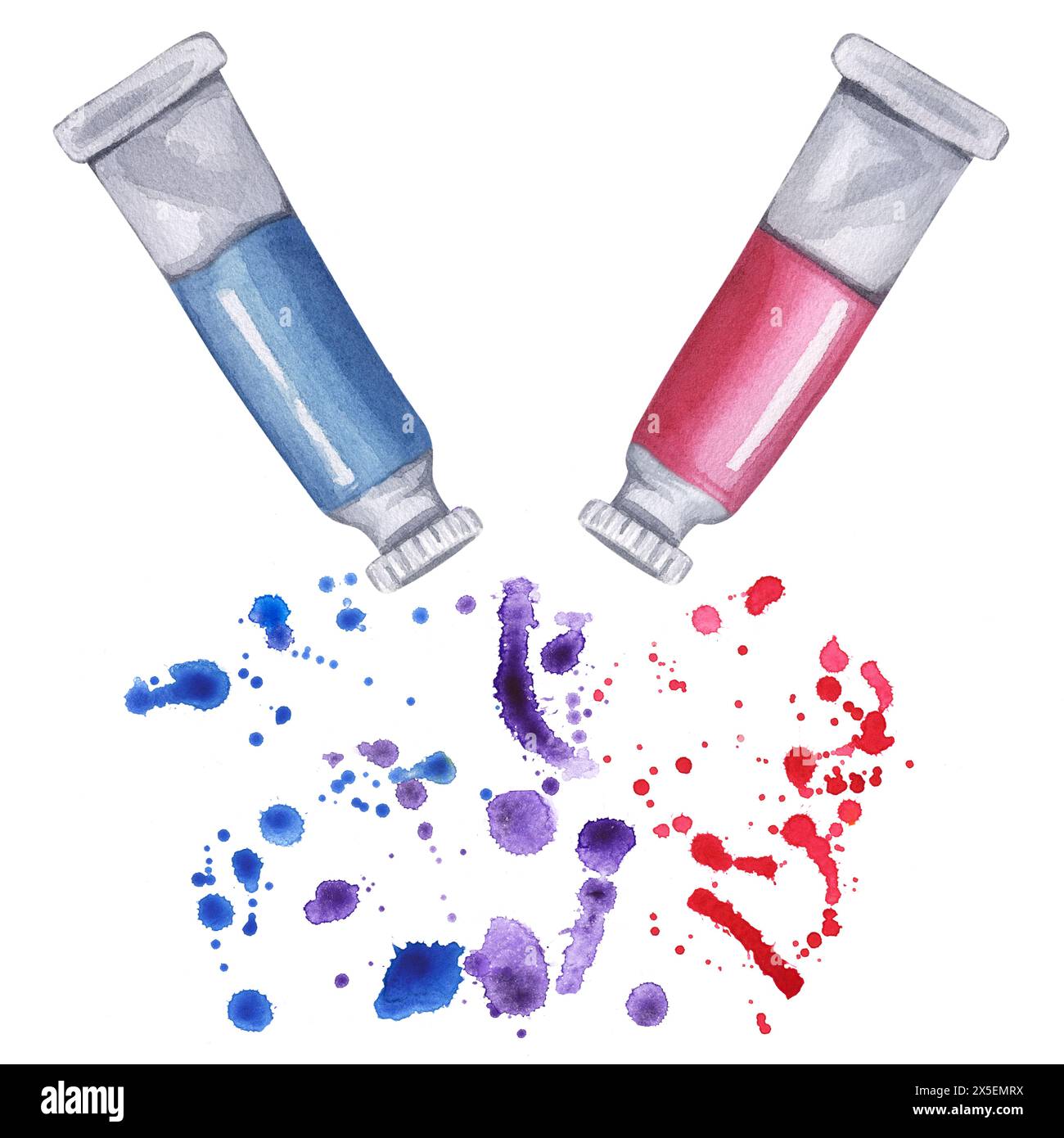 Blue and red tempera Cut Out Stock Images & Pictures - Alamy