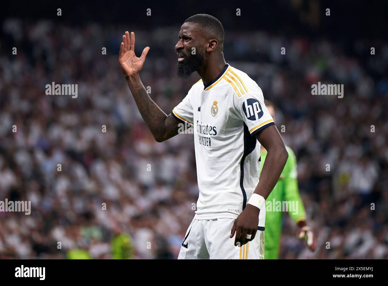 Antonio Rudiger of Real Madrid reacts during the UEFA Champions League ...