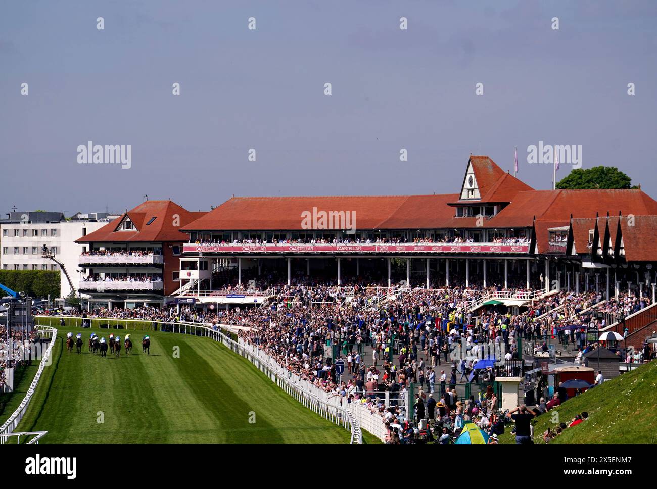 Runners and riders in action as they compete in the British Stallion ...