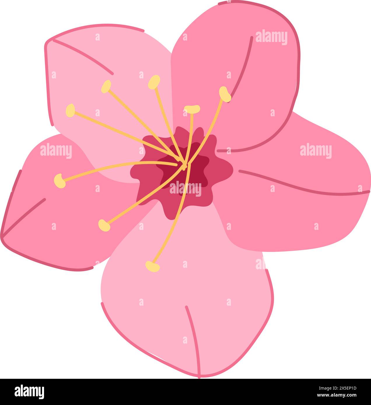 nature sakura cherry blossom cartoon vector illustration Stock Vector ...