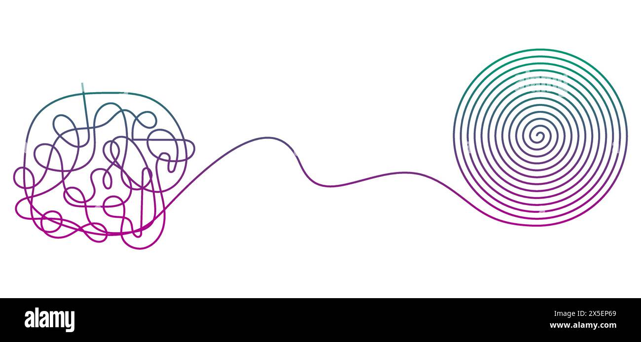 Chaotically tangled line drawing vector illustration Stock Vector Image ...