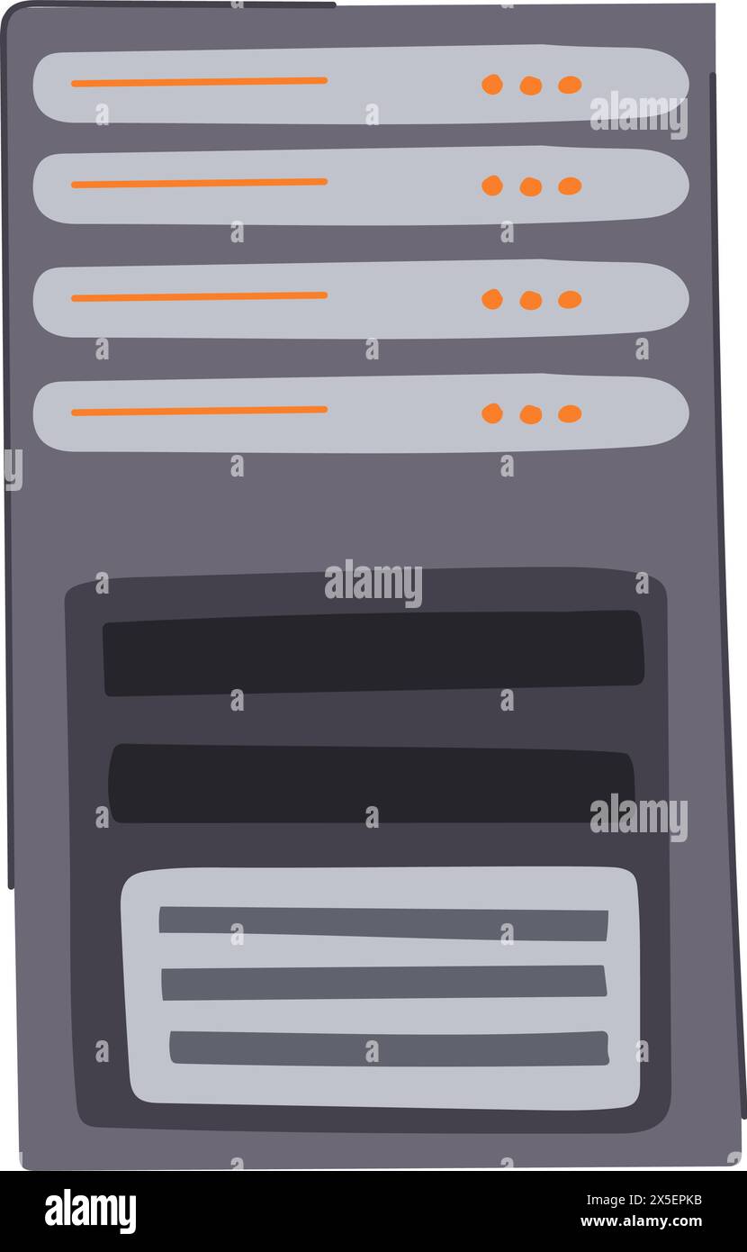 technology server rack cartoon vector illustration Stock Vector Image ...
