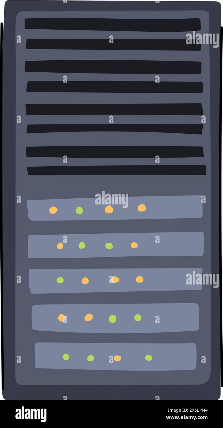 computer server rack cartoon vector illustration Stock Vector Image ...